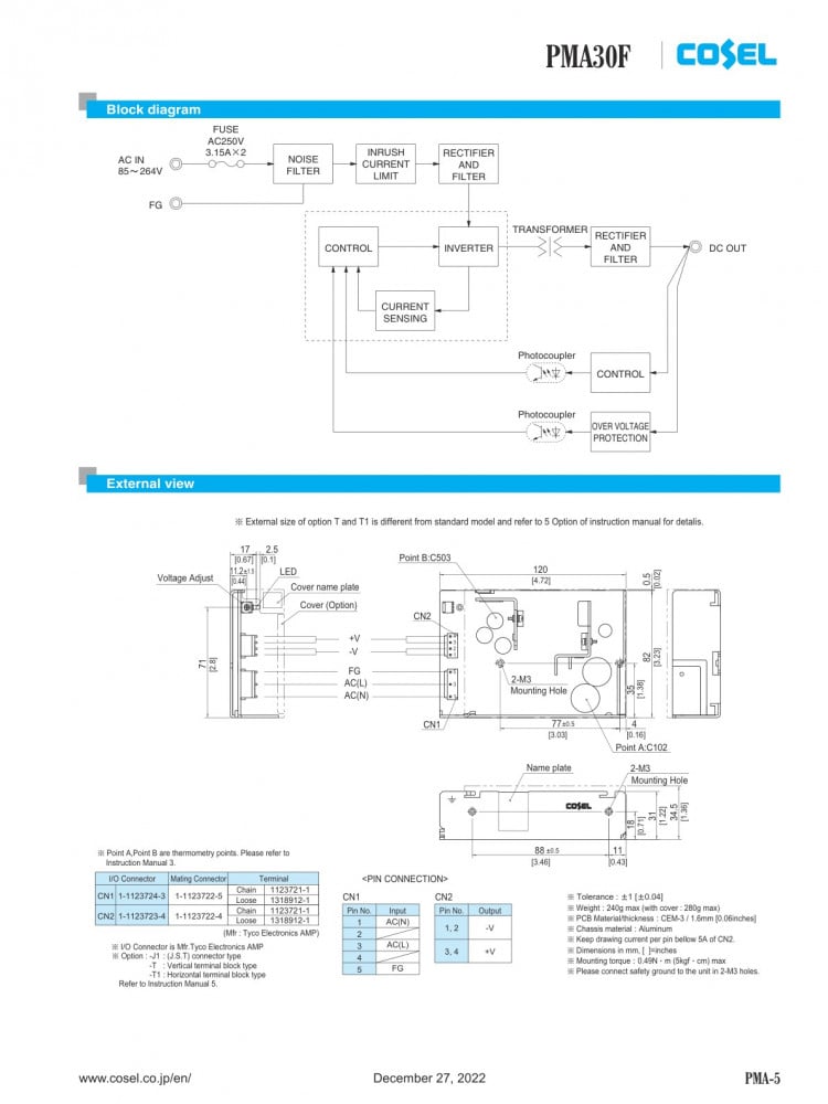 Cosel PMA series datasheet page 5