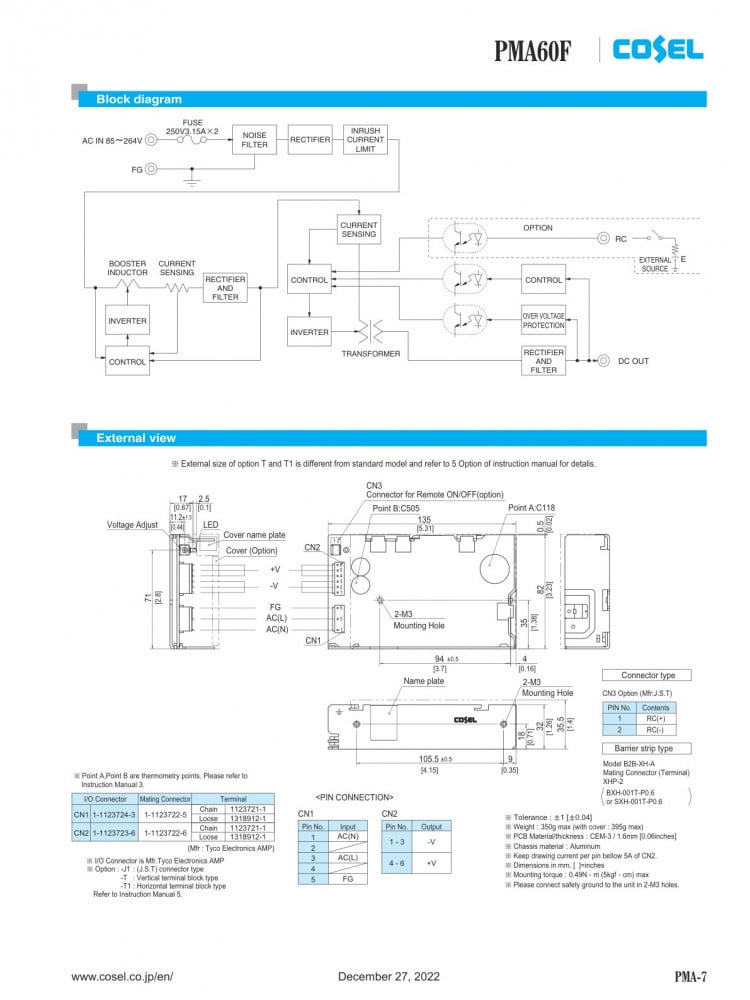 Cosel PMA series datasheet page 7