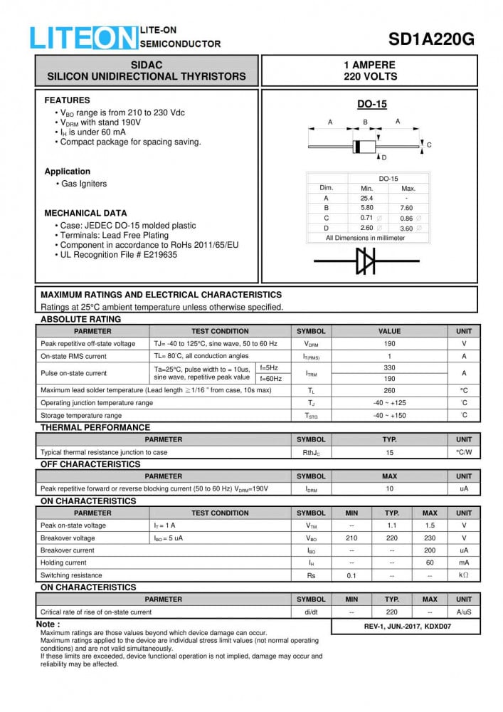 SD1A220G datasheet page 1