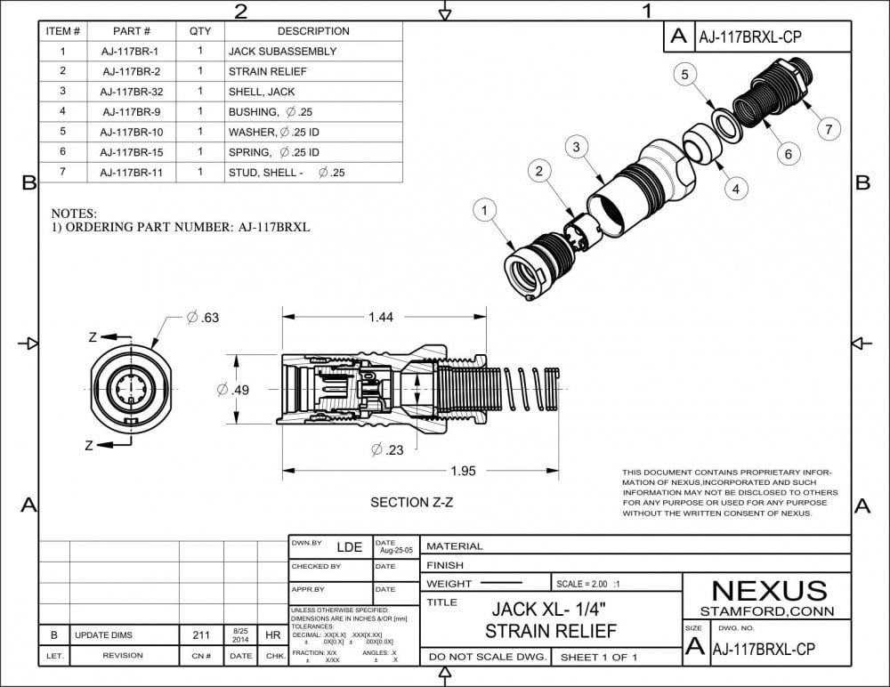 AJ-117BRXL technical document preview