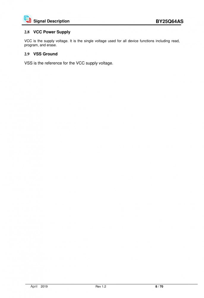 BY25Q64ASWIG(R) datasheet page 8