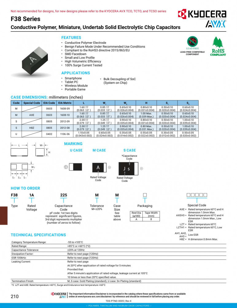 F38 series technical document, page image 1