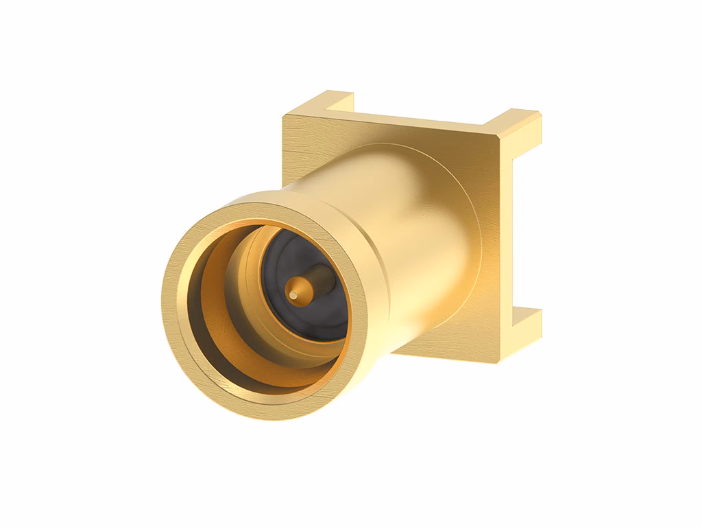SMP-MAX EVO Jack-to-SMP-MAX EVO Jack Adapter, 12.15mm Length, Tri-Metal Plated Body, Machined Center Contact, Tray, 50 Ohms