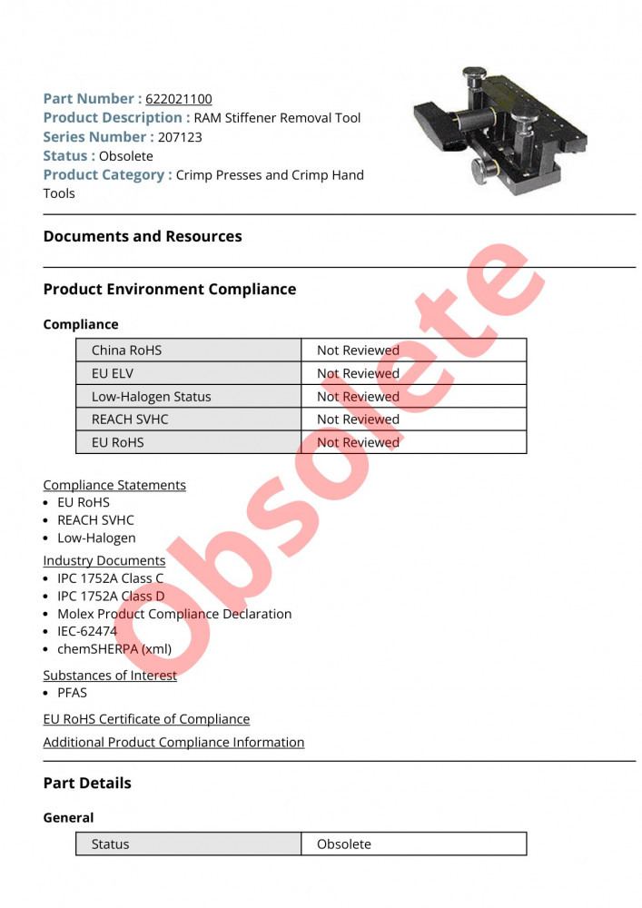 Molex 622021100 product document image 1