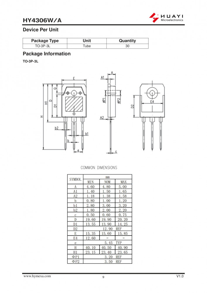 HY4306W datasheet page 9