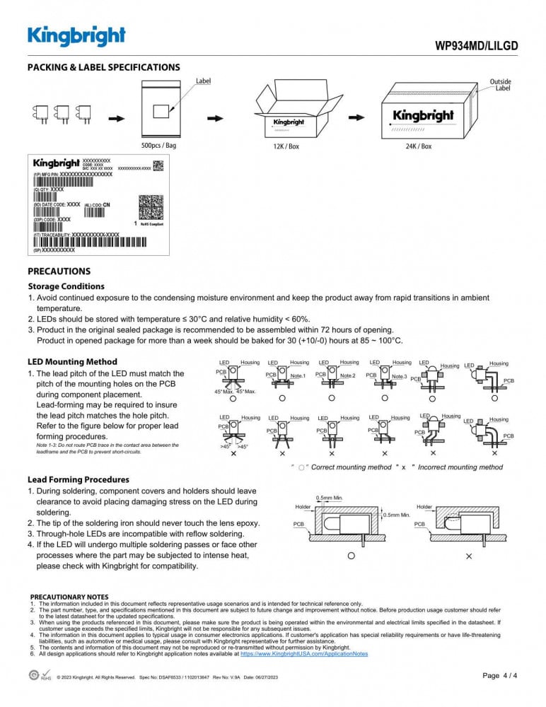 WP934MD/LILGD datasheet page 4