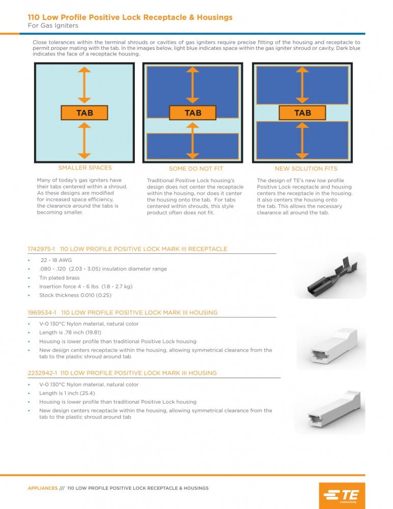 TE 110 Low Profile Positive Lock housing document page 2