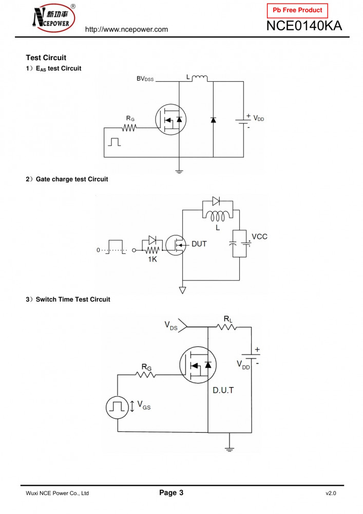 NCE0140KA datasheet page 3