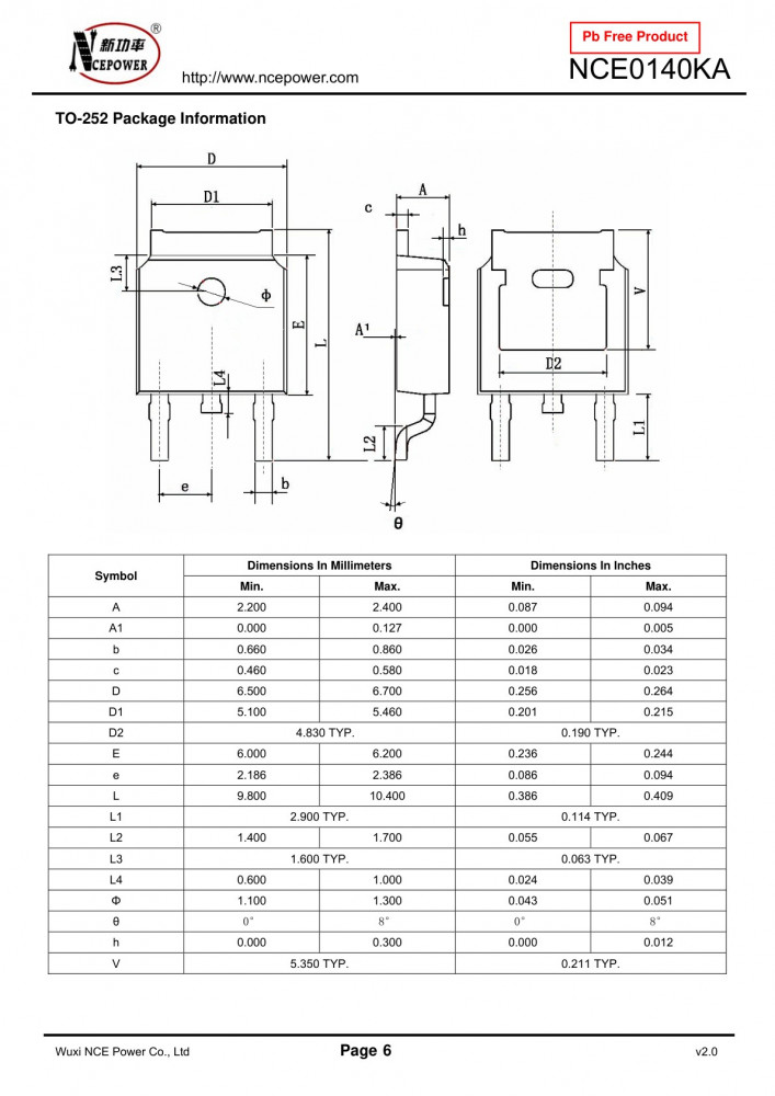 NCE0140KA datasheet page 6