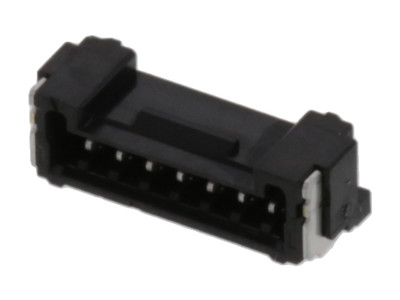 1.25mm Pitch, Micro-Lock Plus PCB Header, Single Row, Right-Angle, Surface Mount, 0.76µm Gold Plating, Positive Lock, 7 Circuits, Black