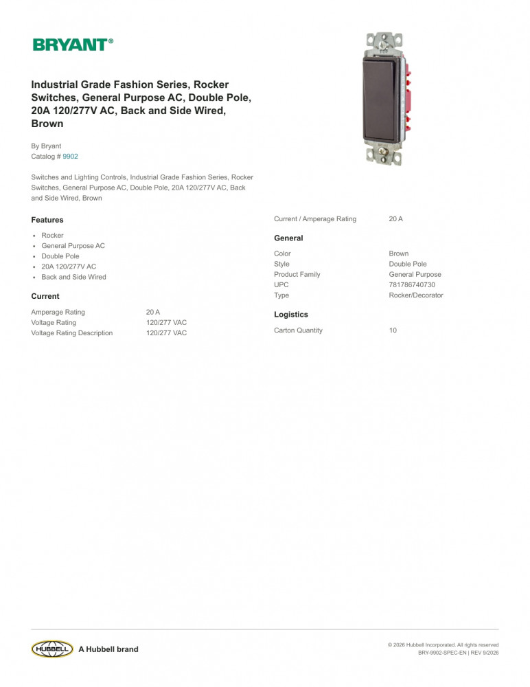 Technical document image associated with product 9902