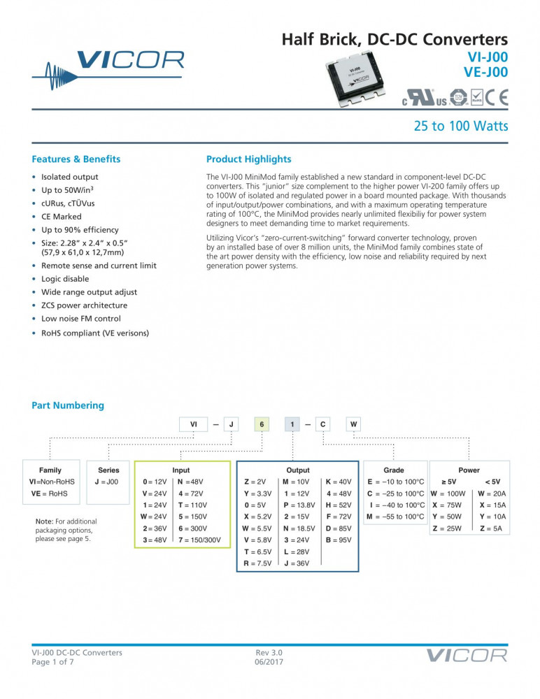 VI-JT0-CZ datasheet page 1