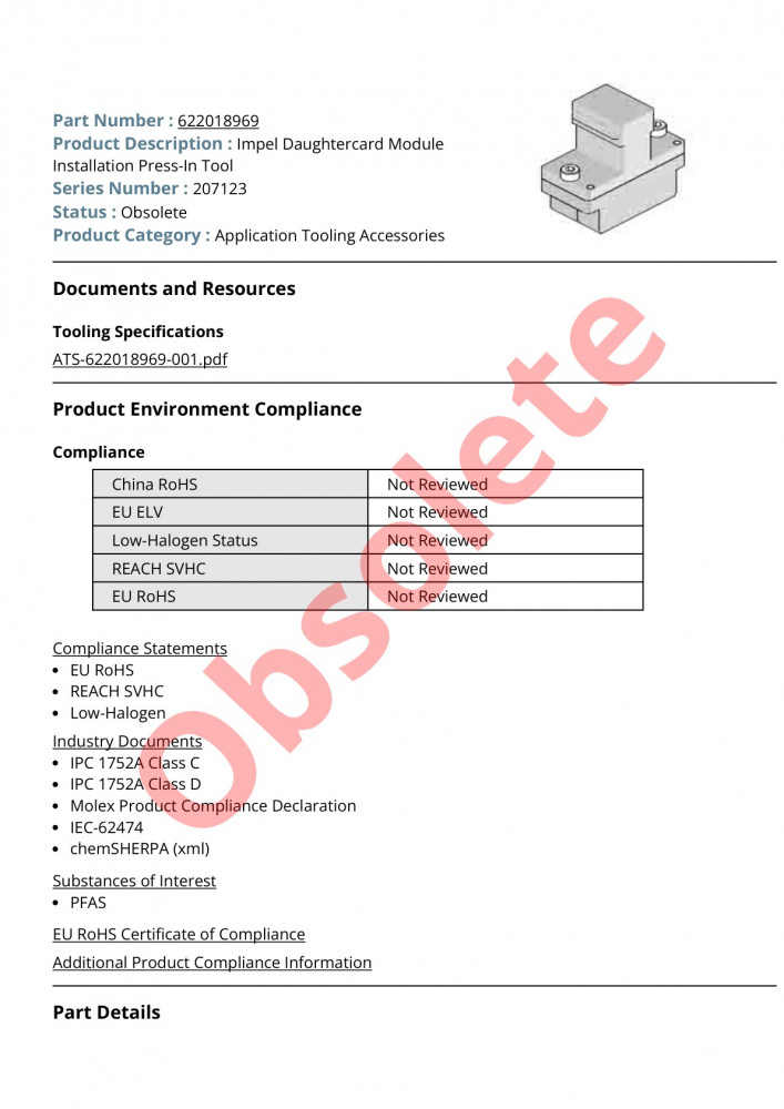 Tooling document preview, page 1
