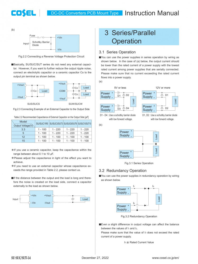Cosel SU series documentation page 4