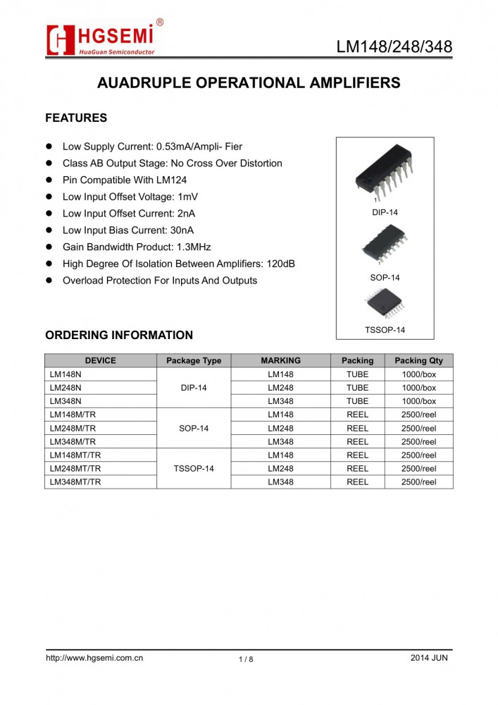 LM348 datasheet page 1