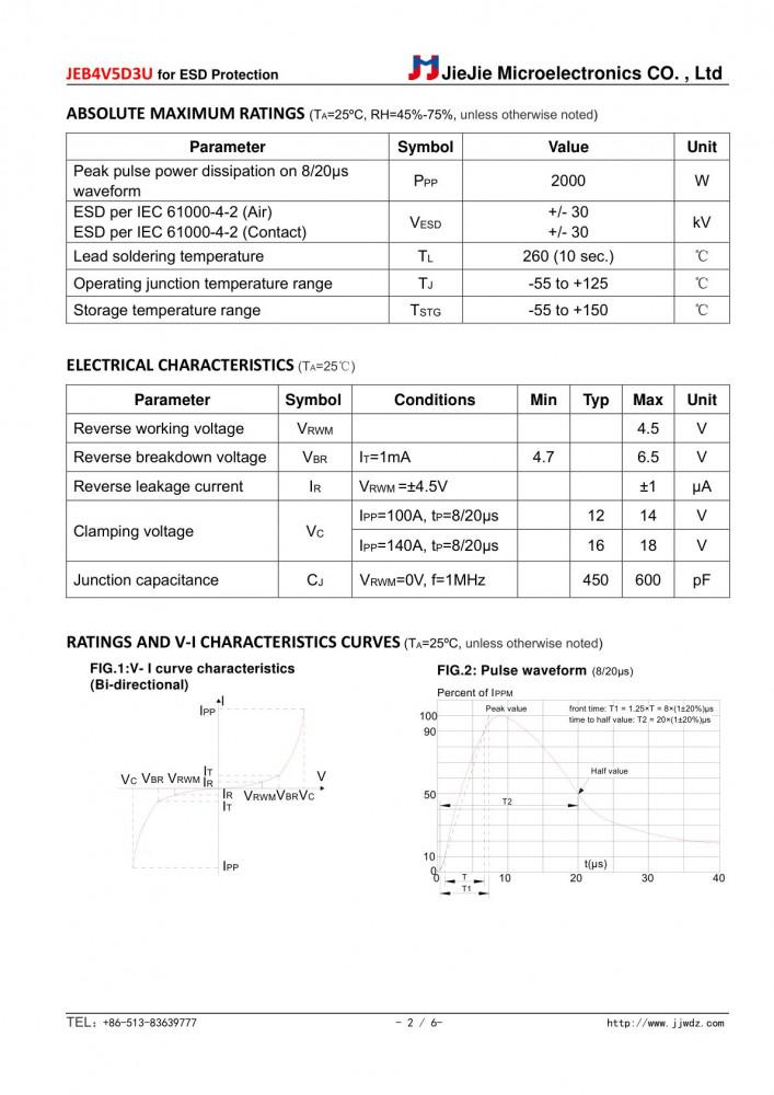 JEB4V5D3U datasheet page 2