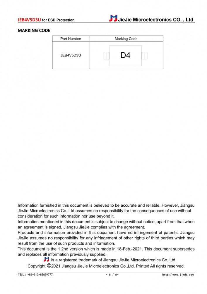 JEB4V5D3U datasheet page 6