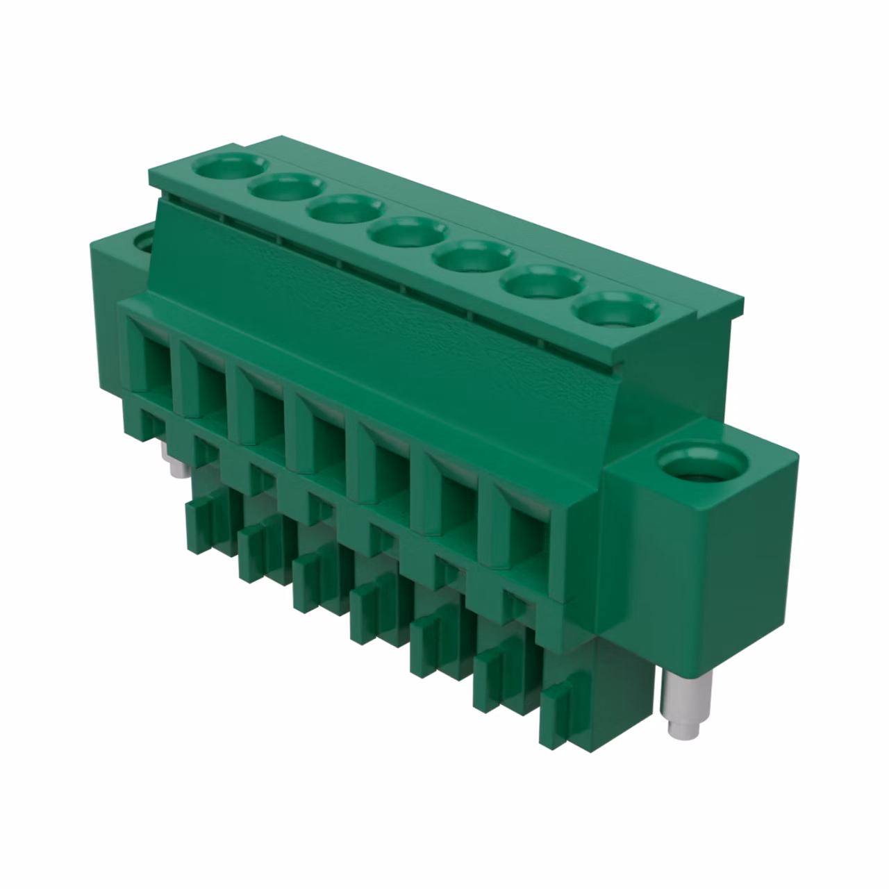3.81mm Pitch Eurostyle Vertical Plug, with Retention Screws and Standard  Imprinting, Front Wire Entry, Green Housing, 7 Circuits for sale