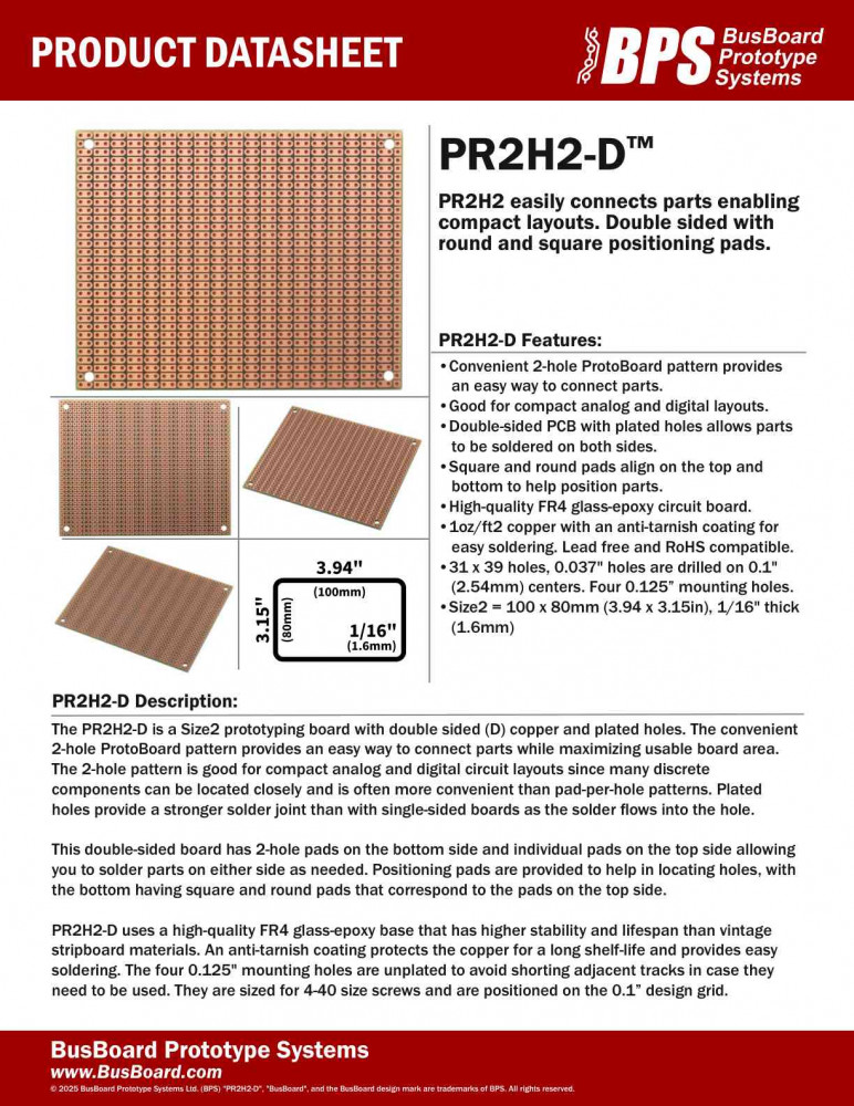 PR2H2-D product documentation image 1