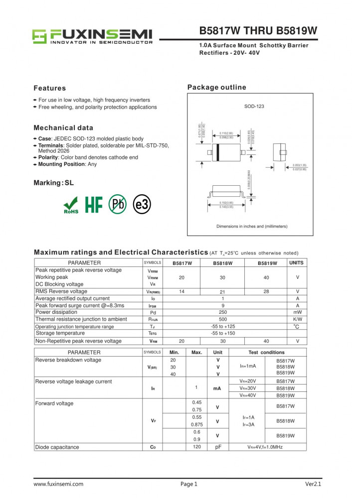 B5819W technical document page 1