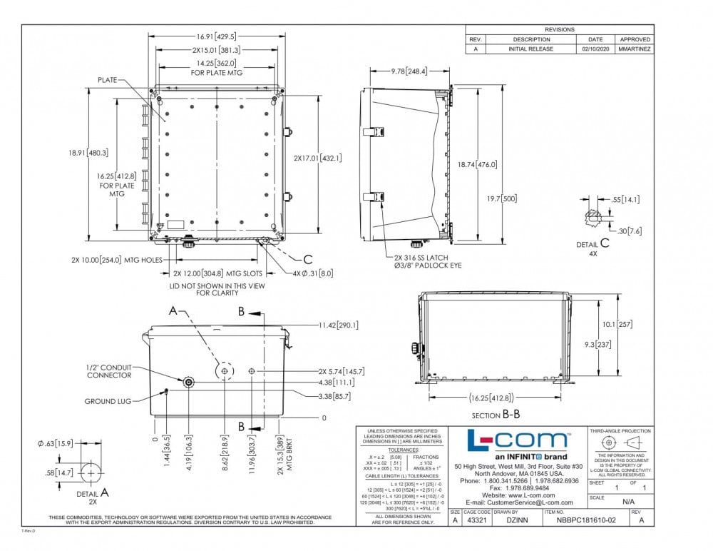 L-com NBBPC181610-02 technical document page