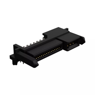 EXTreme LPHPower Receptacle Header, Right-Angle, 2 Power Contacts, 32 Signal Contacts, Select Gold (Au) Plating, for 2.36mm Thick PC Board, with Guide Posts and Press-fit Plastic Pegs for sale