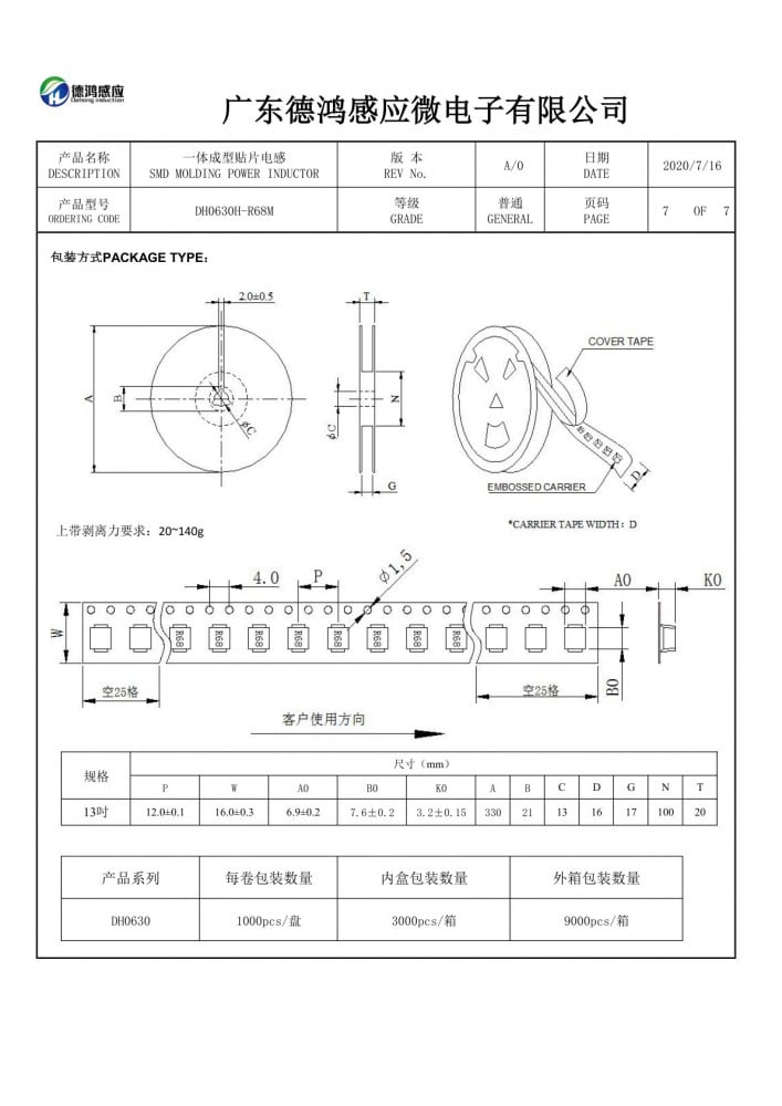 DH0630H-R68M package page