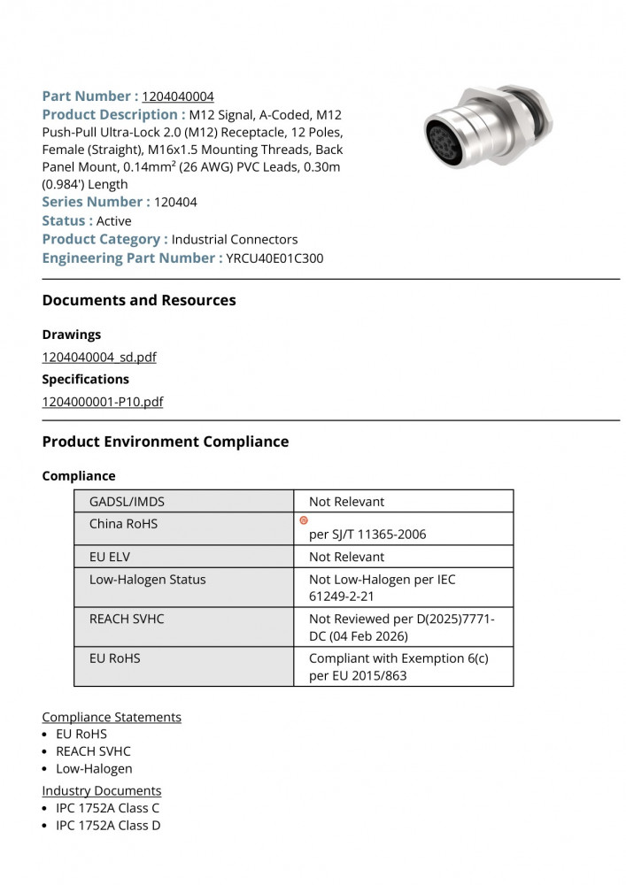 Molex product specification page image 1