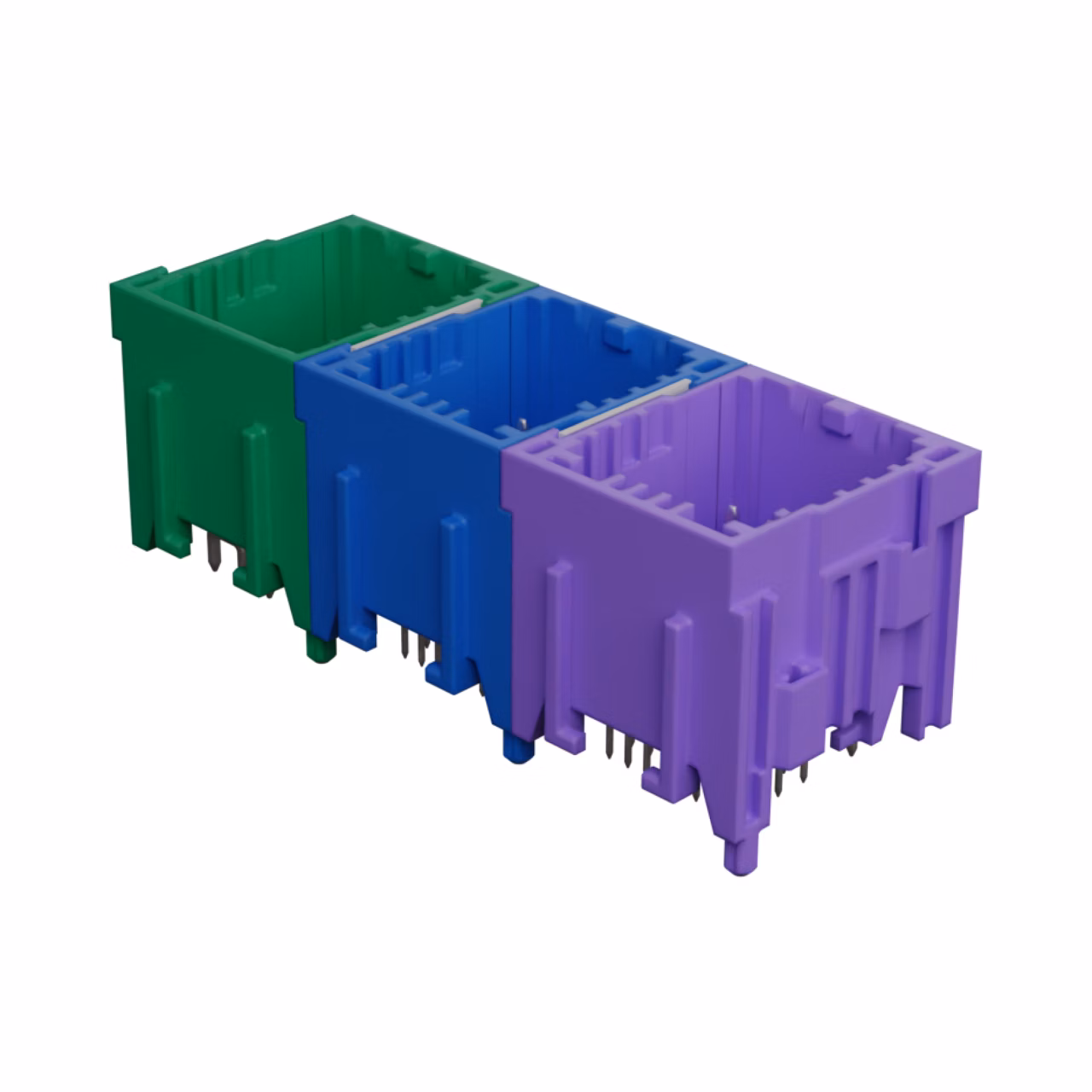 stAK50h 3 Bay Vertical Hybrid Header, 76 Circuits, Bay 1: 12 Circuit/Key 2/Green; Bay 2: 32 Circuit/Key 2/Blue; Bay 3: 32 Circuit/Key 4/Purple; Tray for sale