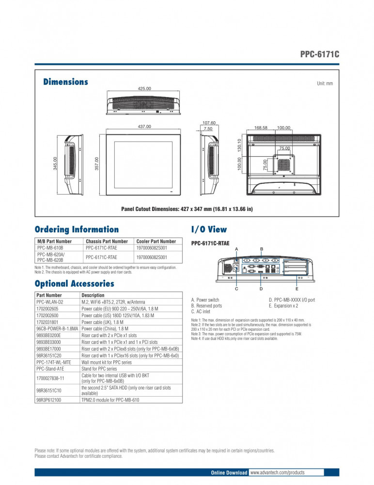 PPC-6171C product documentation page 2