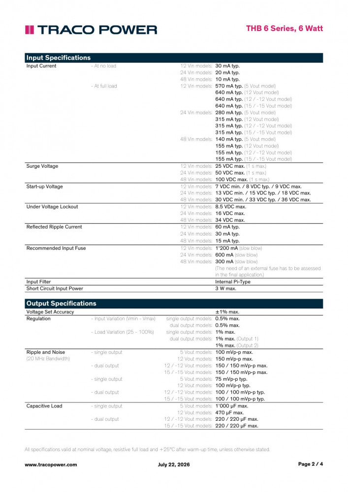 THB 6 series technical documentation, page 2
