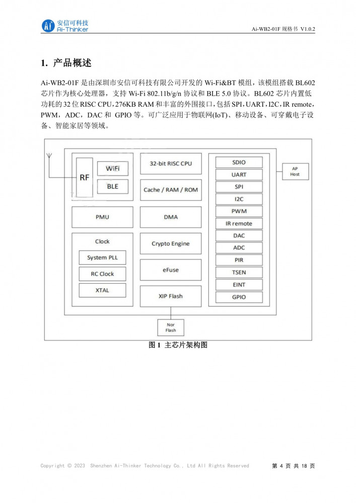 Ai-WB2-01F datasheet page 4