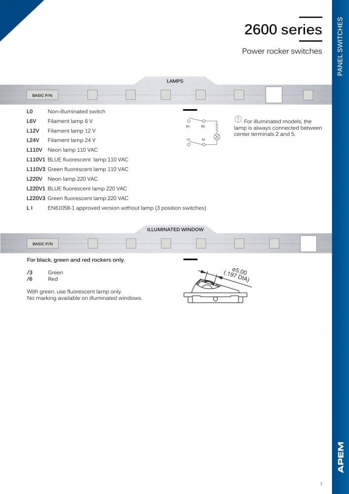 APEM 2600 series datasheet page 7