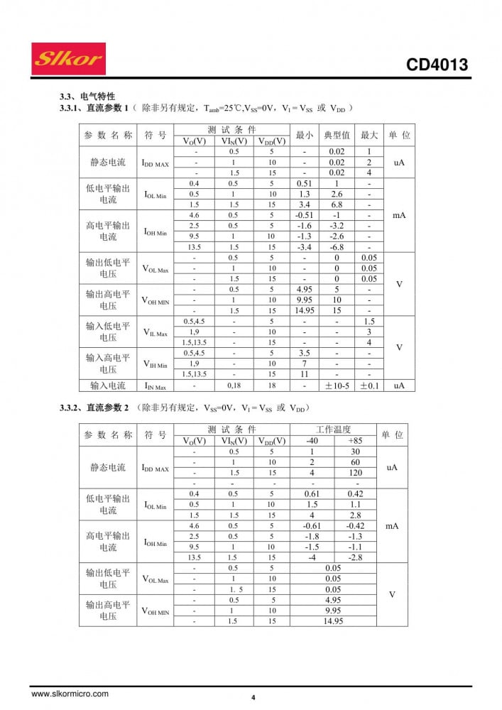 CD4013 datasheet page 4