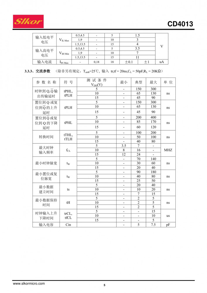CD4013 datasheet page 5
