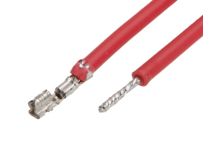 Pre-Crimped Lead Mini-SPOX Female-to-Pigtail, Tin (Sn) Plating, 150.00mm  Length, 26 AWG, Black