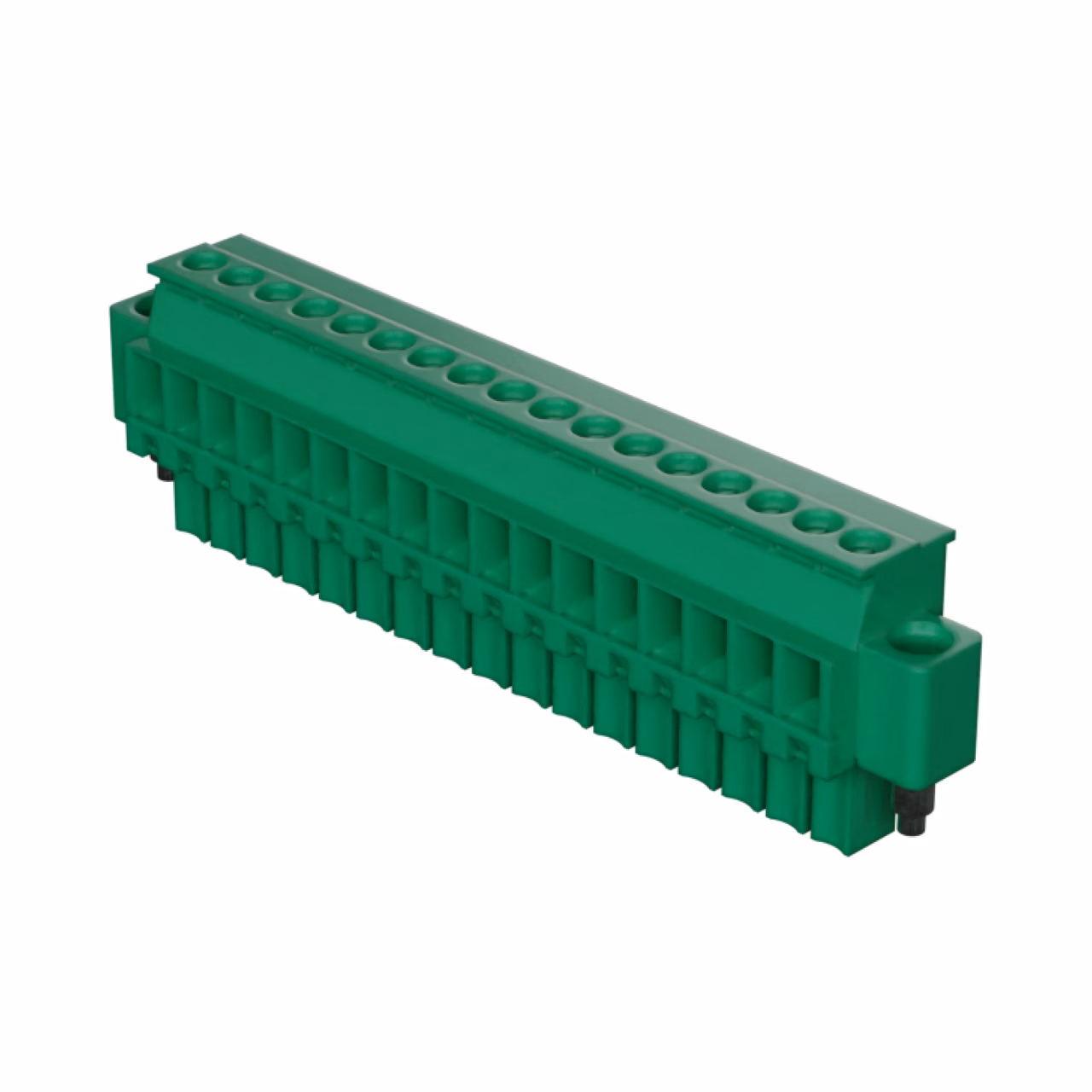 3.50mm Pitch Eurostyle Vertical Plug, with Retention Screws, Rear Wire Entry, Green Housing, 17 Circuits for sale
