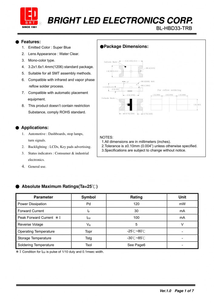 BL-HBD33-TRB technical document page 1