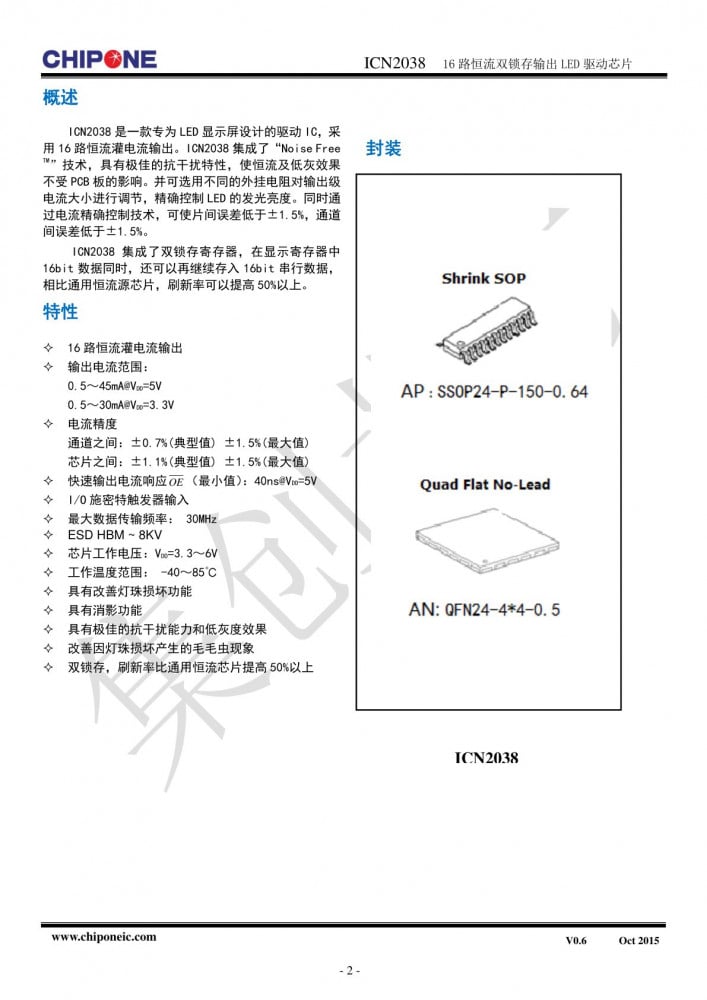 ICN2038 datasheet page 2