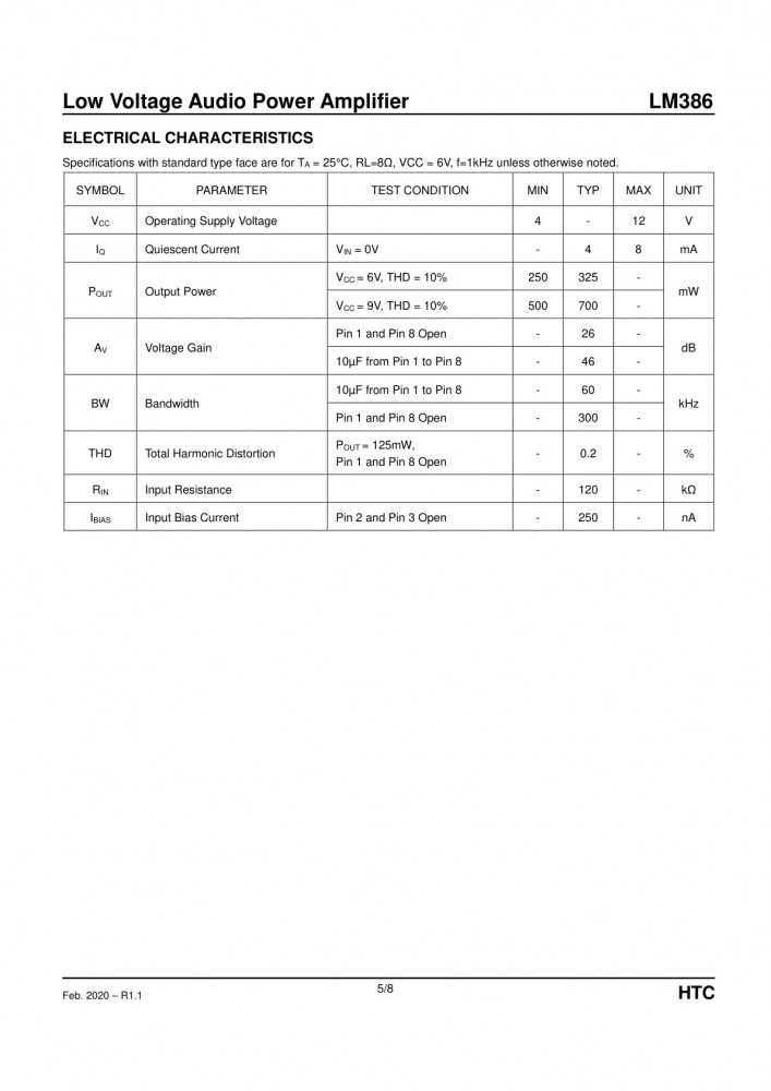 LM386D datasheet page 5
