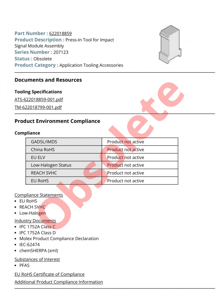 Tooling document preview, page 1