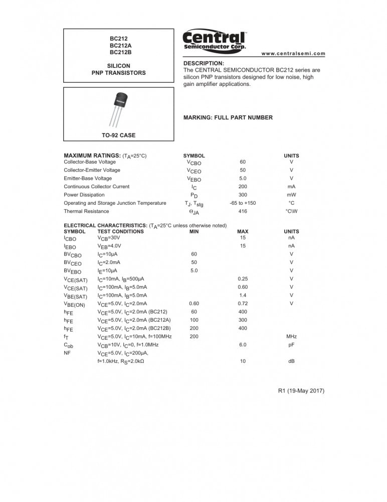 BC212B PBFREE datasheet page 1