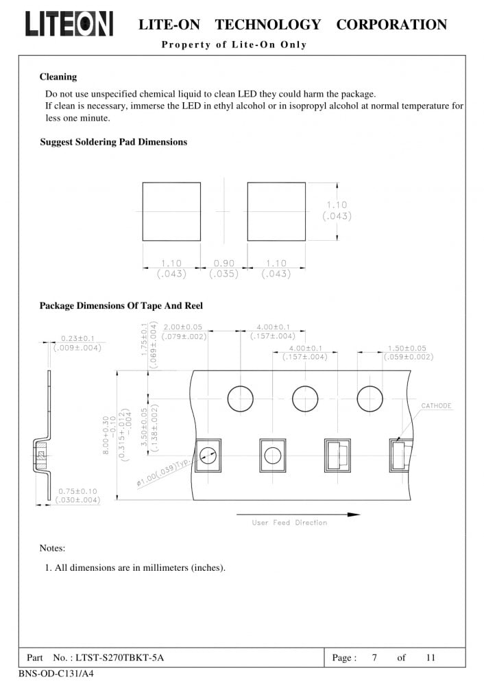 LTST-S270TBKT-5A datasheet page 7