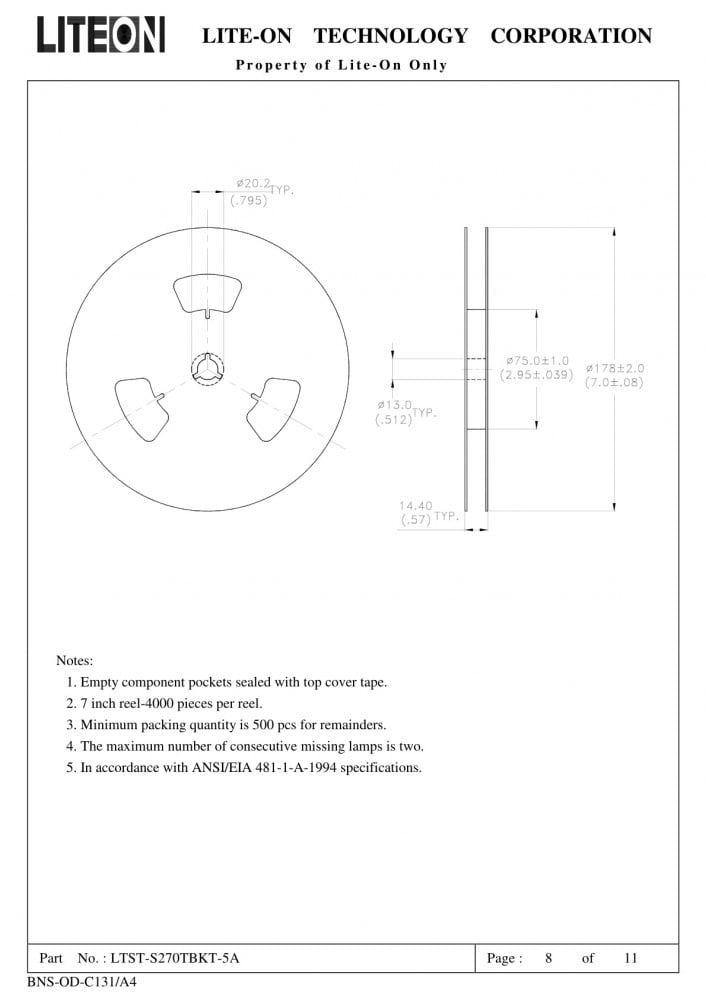 LTST-S270TBKT-5A datasheet page 8