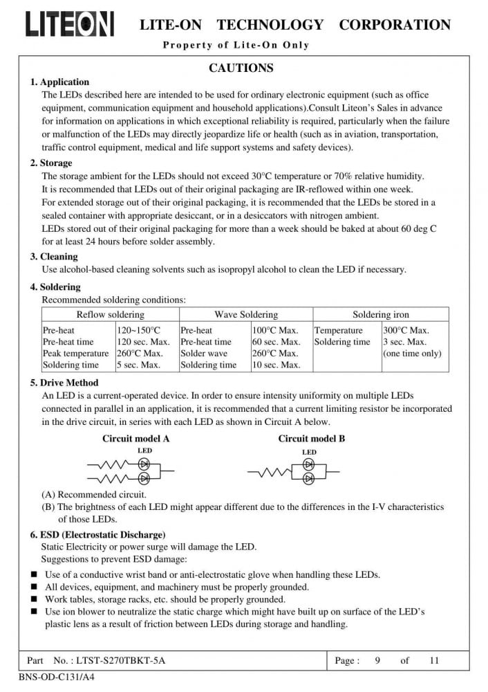 LTST-S270TBKT-5A datasheet page 9