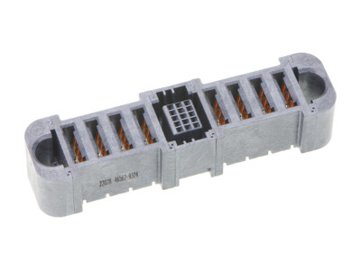 EXTreme Ten60Power Vertical Receptacle with Side Guides, 4 DC Power Circuits, 30 Signal Circuits, 4 DC Power Circuits, Press Fit Tail