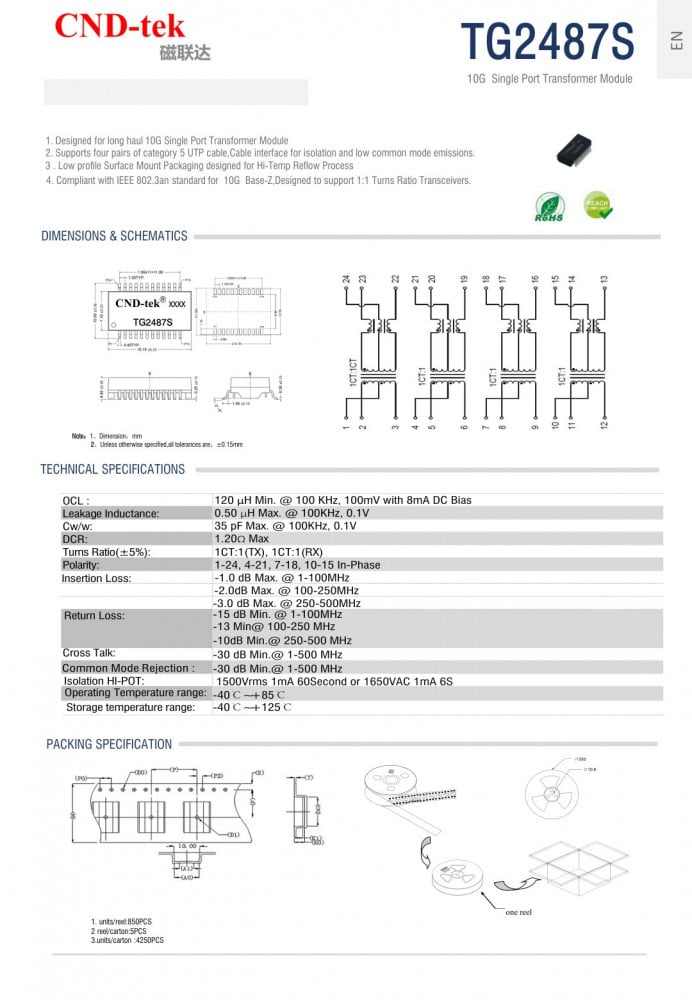 TG2487S technical document page 1
