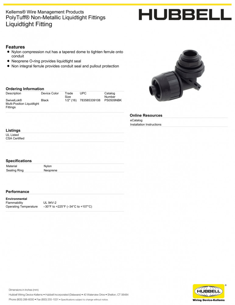 PS0509NBK product documentation preview
