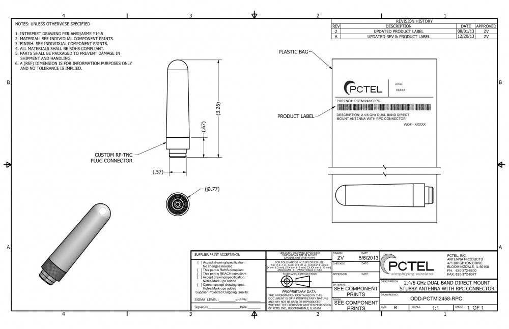 PCTMI2458-RPC manufacturer drawing preview