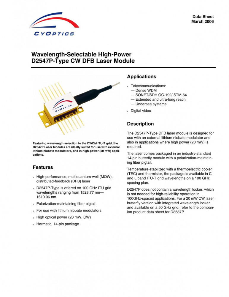 D2547P42 datasheet page 1